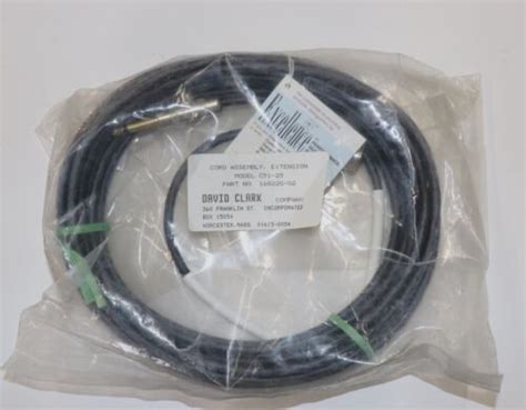 David Clark Extension Cord Assembly Model C51 25 Pn 16822g 02 Ebay