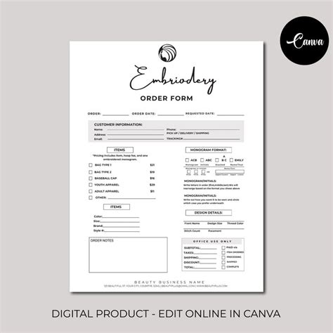 Custom Order Vendor Form Etsy