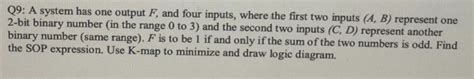 Solved Q9 A System Has One Output F And Four Inputs Where
