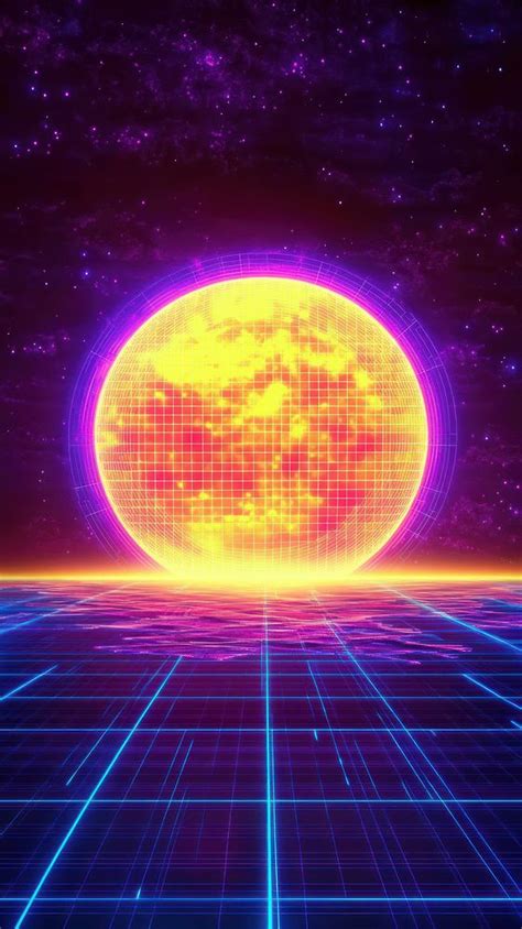 Synthwave Sun Purple Orange Glow Free Photo Illustration Rawpixel