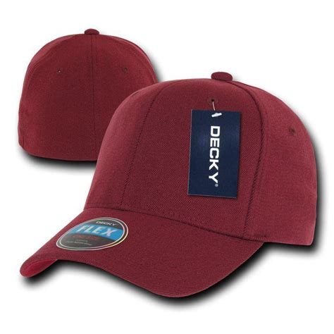 1 Dozen Decky Blank Fit All Flex Fitted Baseball Hats Caps 6 Panels Wh