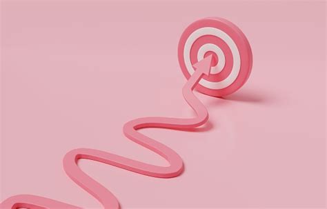 목표를 달성하기 위해 목표 열망 동기 부여 및 도전에 도달하는 구불 구불 한 화살표 비즈니스 난이도 개념을 극복 3d 렌더링