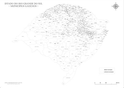 MAPA DO RIO GRANDE DO SUL Mapas Para Colorir