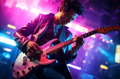 Premium Ai Image Photo Of Man Playing Electric Guitar