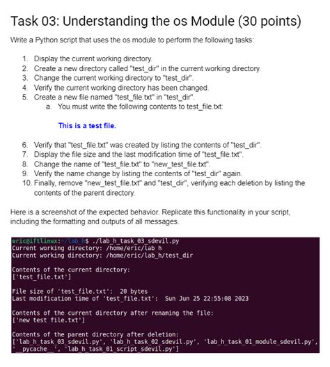 Solved Task 03 Understanding The Os Module 30