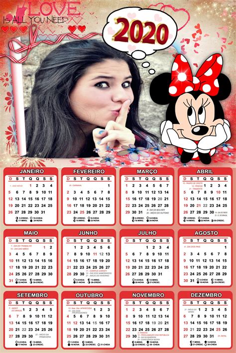 Montagem De Fotos Calendário Montagem Com Fotos Em Calendário 2020