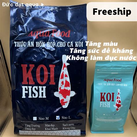 Cám Cá Koi Aqua Food Tăng Trưởng Tăng Màu Sạch Nước 40 42 đạm 1kg