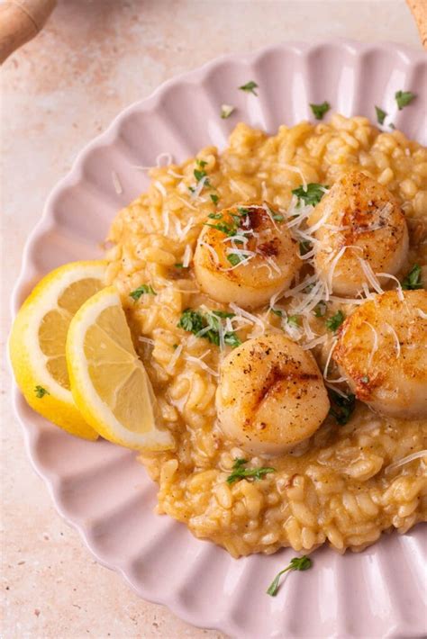 One Pot Seared Scallop Risotto With Lemon — Marleys Menu