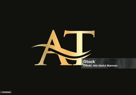 초기 링크 된 편지 At 로고 디자인 모던 한 글자 At 로고 디자인 벡터 모던 트렌디 결정체에 대한 스톡 벡터 아트 및 기타