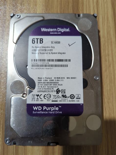 Western Digital WD62PURZ 6TB,5640 RPM,3.5 inch Internal Desktop Drive ...