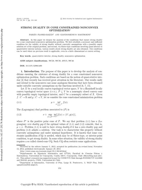Strong Duality In Cone Constrained Nonconvex Optimization Pdf