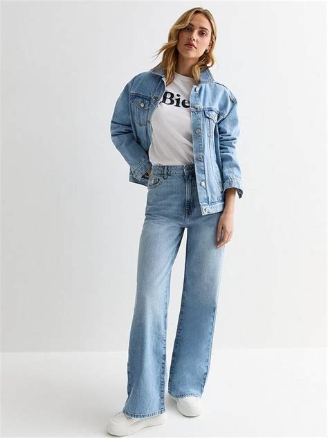 New Look Blue Adalae High Waist Wide Leg Jeans Very