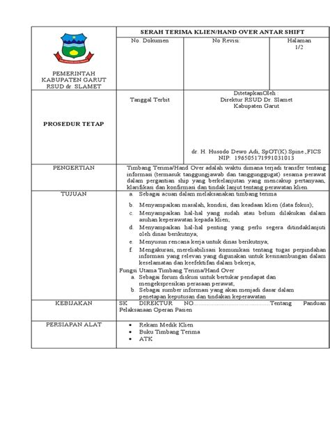 Sop Antar Shift Pdf