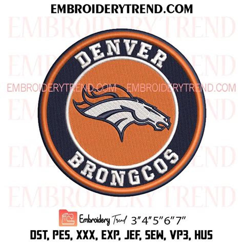 Denver Broncos Circle Logo Embroidery Football Nfl Team