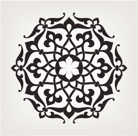 الگوی گل دایره ای ماندالا وکتور زیورآلات گرد وینتیج به سبک عربسک 1683672