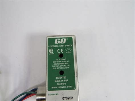 Topworx Go Switch 21 11124 A3 Leverless Limit Switch 10a 120vac 3a 24vdc Used Industrial