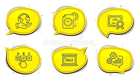 Project Deadline Cogwheel And Sale Icons Set Correct Checkbox Sign Vector Stock Vector