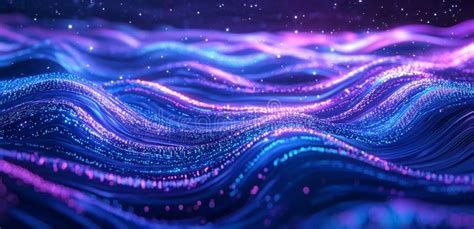 Digital Data Stream Neural Networks 3d Image Of A Wavy Open Source