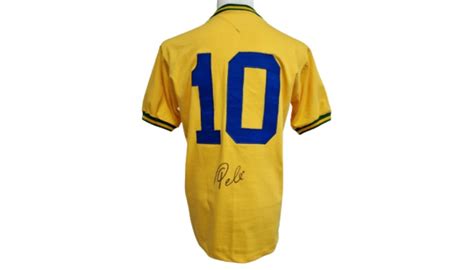 Maglia Ufficiale Pele Brasile Anni 70 Autografata CharityStars