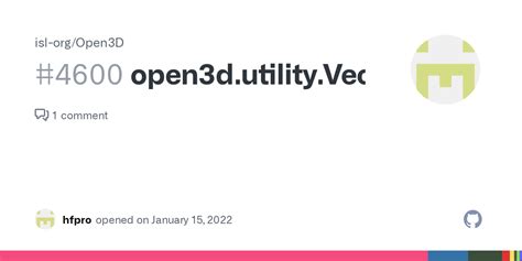 Open3dutilityvector3ivector · Issue 4600 · Isl Orgopen3d · Github