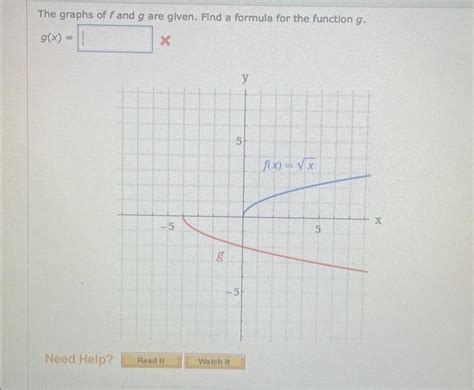 Solved The Graphs Of F And G Are Given Find A Formula For Chegg