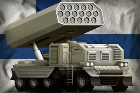 로켓 포병 미사일 발사대에 핀란드 국기 배경 3 차원 일러스트 레이 션 군사에 대한 스톡 사진 및 기타 이미지 군사 기 대포 Istock