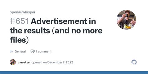 Advertisement In The Results And No More Files · Openai Whisper
