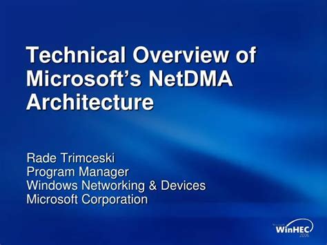 PPT Technical Overview Of Microsofts NetDMA Architecture PowerPoint