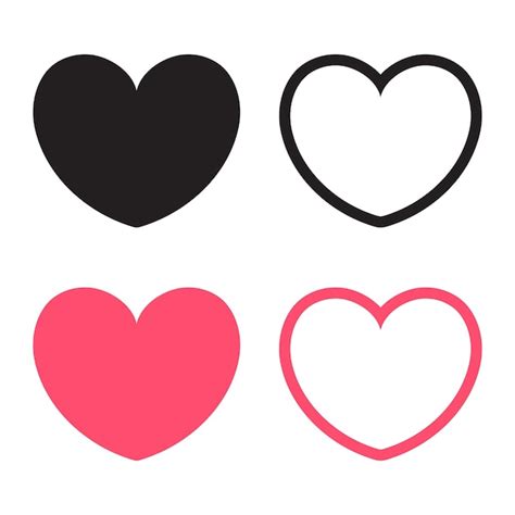 Premium Vector Heart Basic Flat And Outline Style