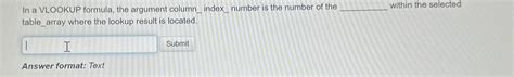 solved in a vlookup formula the argument column q ﻿number