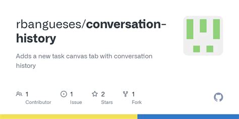 Github Rbangueses Conversation History Adds A New Task Canvas Tab With Conversation History