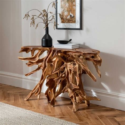 Teak Root Console Table Unique Console Table Wooden Console Table