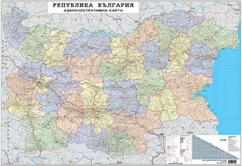 Актуализирана административна карта на България М 1 300 000