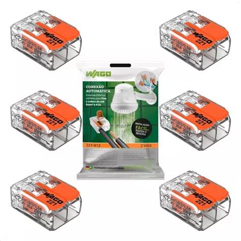 1 Kit 6 Unidades Conectores Para Chuveiro 221 612 Wago MercadoLivre