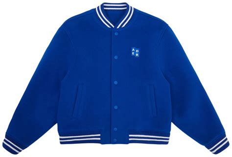 buy ader error trs tag varsity jacket blue bm42fyjk0504bl goat