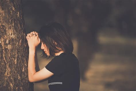 Premium Photo Asian Beautiful Girl Feel Alone In The Forestsad Woman