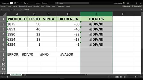 03 Función Si Error Cómo Utilizar La Función Si Error En Excel