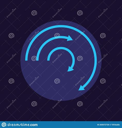 Radial Infographic Chart Design Element For Dark Theme Stock Vector