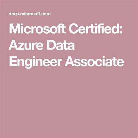 Microsoft Certified Azure Data Engineer Associate In 2020