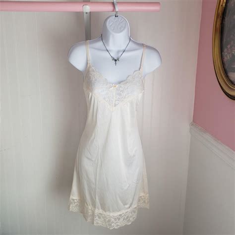 Vintage White Lace Slip Dress From Japan Straps Are Depop