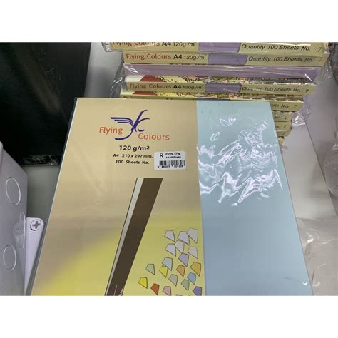 กระดาษการ์ดสี Flying Colours 120 แกรม A4 หลายสี ราคามิตรภาพ Shopee