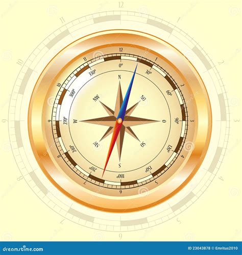 Golden Compass Rose Stock Vector Illustration Of Equipment 23043878