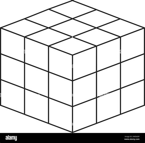 Mathe Cube Line Symbol Auf Weißem Hintergrund Flat Style Mathe Cube Line Symbol Für Ihre Web
