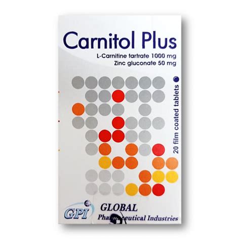 Carnitol Plus L Carnitine 1000 Mg Zinc Gluconate 50 Mg 20 Film
