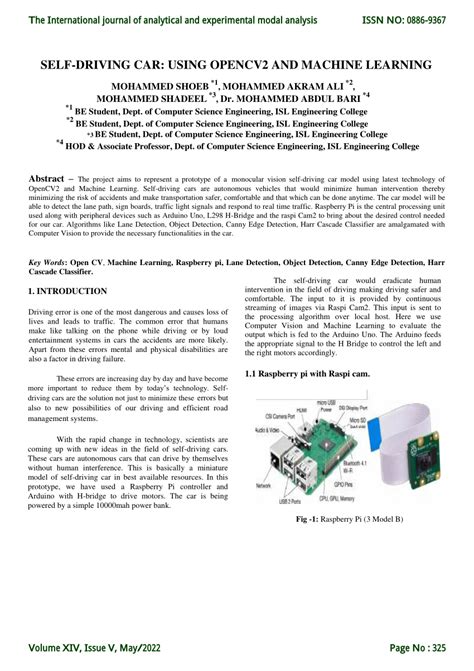 Pdf Self Driving Car Using Opencv And Machine Learning