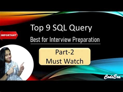 PART 2 : Top 9 SQL queries for interview | SQL Tutorial | Advance Interview Question - YouTube
