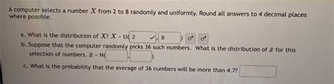 solved a computer selects a number x from 2 to 8 randomly