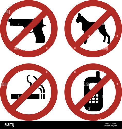 Restriction Icons Vector Stock Vector Image Art Alamy