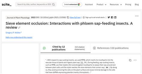 Sieve Element Occlusion Interactions With Phloem Sap Feeding Insects A Review [scite Report]