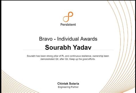 Sourabh Yadav On Linkedin Thanks You Persistent Systems 😊 28 Comments